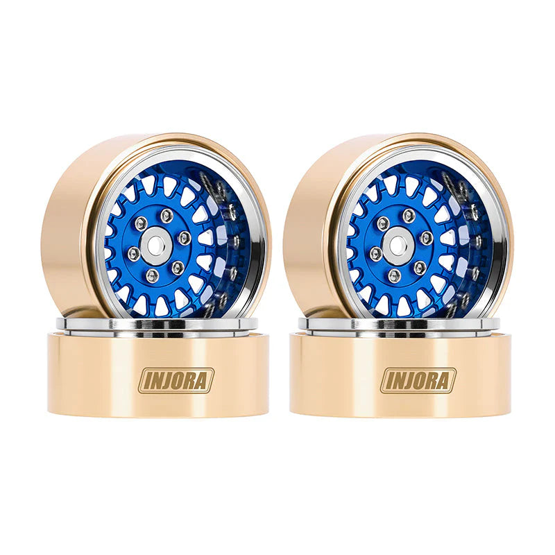 INJORA 1.3" ModuWheel Brass & Aluminum Wheels for 1/18 1/24 RC Crawler ...