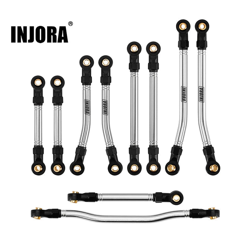 INJORA Stainless Steel High Clearance Links & Steering Links Set for 1 ...